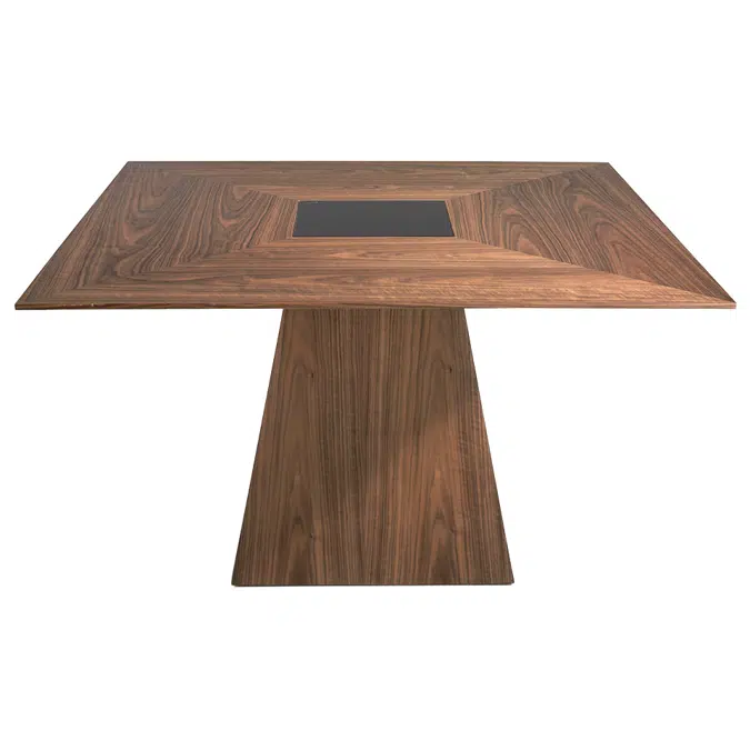 BIM objects - Free download! Walnut wood dining table with black tinted ...