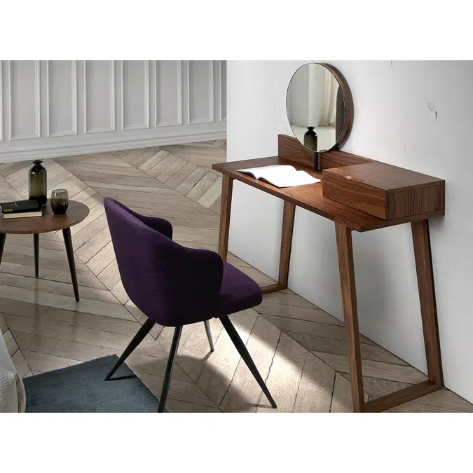 BIM objects - Free download! Walnut wood dressing table with swivel ...