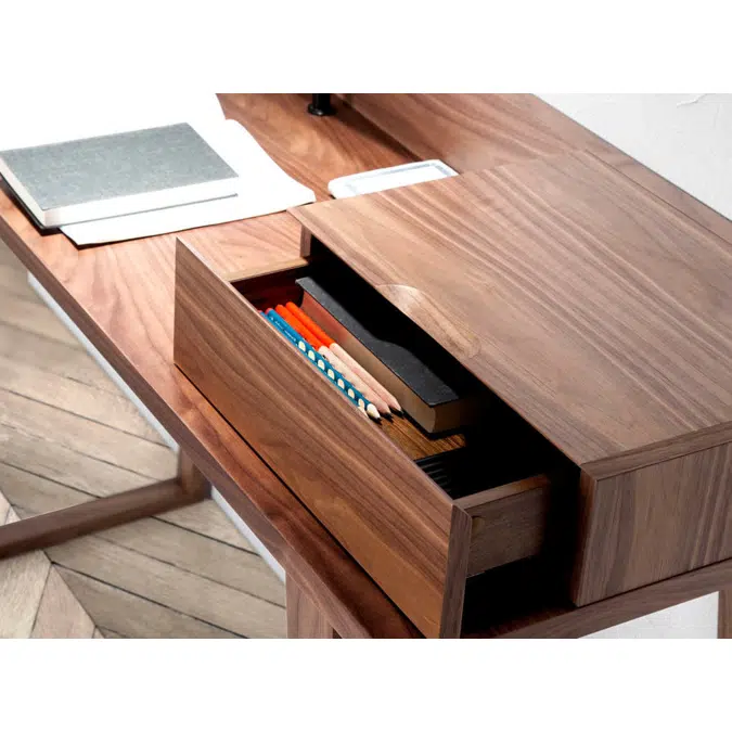 BIM objects - Free download! Walnut wood dressing table with swivel ...