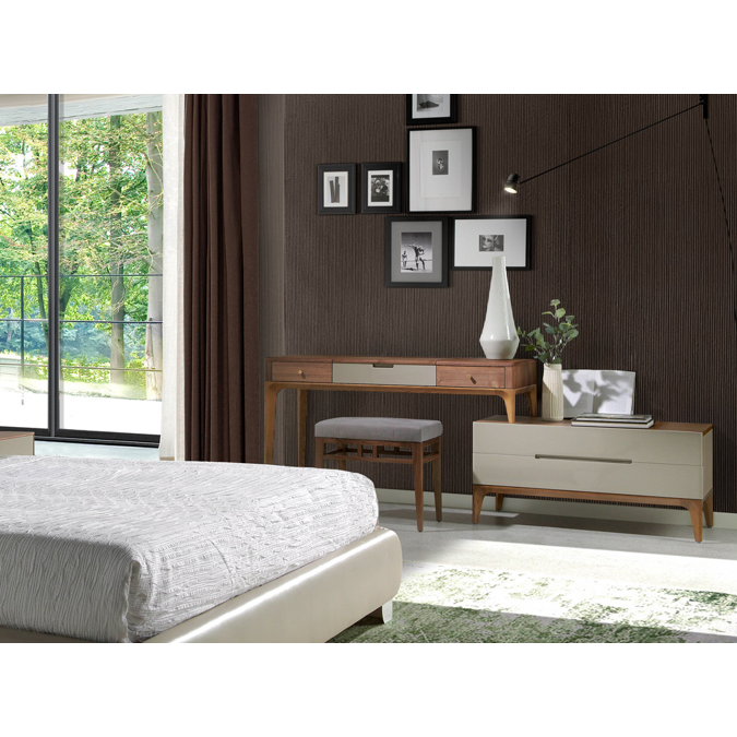 BIM objects - Free download! Dressing table in Walnut wood with drawers ...