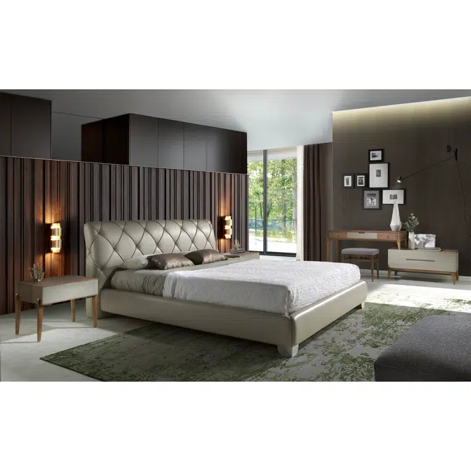 BIM objects - Free download! Dressing table in Walnut wood with drawers ...