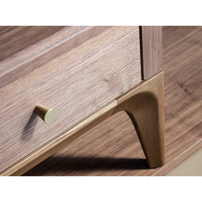BIM objects - Free download! Dressing table in Walnut wood with drawers ...