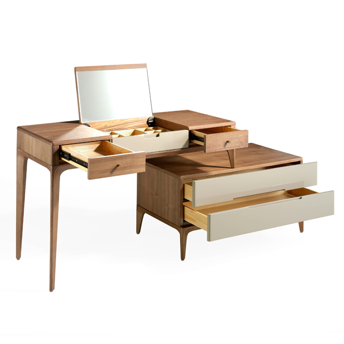 BIM objects - Free download! Dressing table in Walnut wood with drawers ...
