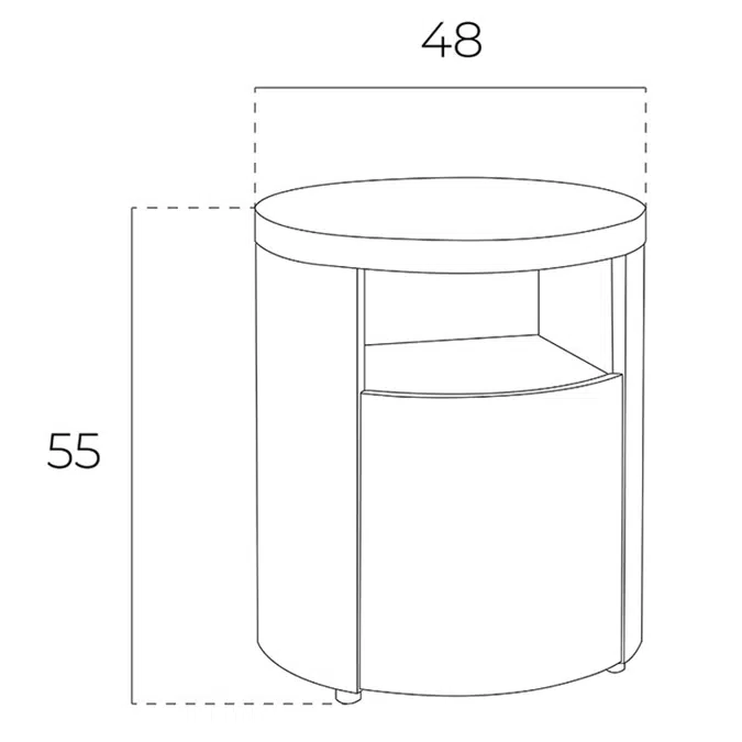 BIM objects - Free download! Round Walnut wood nightstand | BIMobject