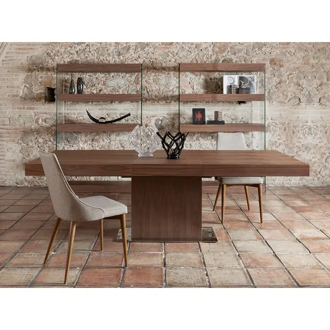 Objetos BIM - ¡Descarga gratis! Mesa comedor rectangular de madera ...