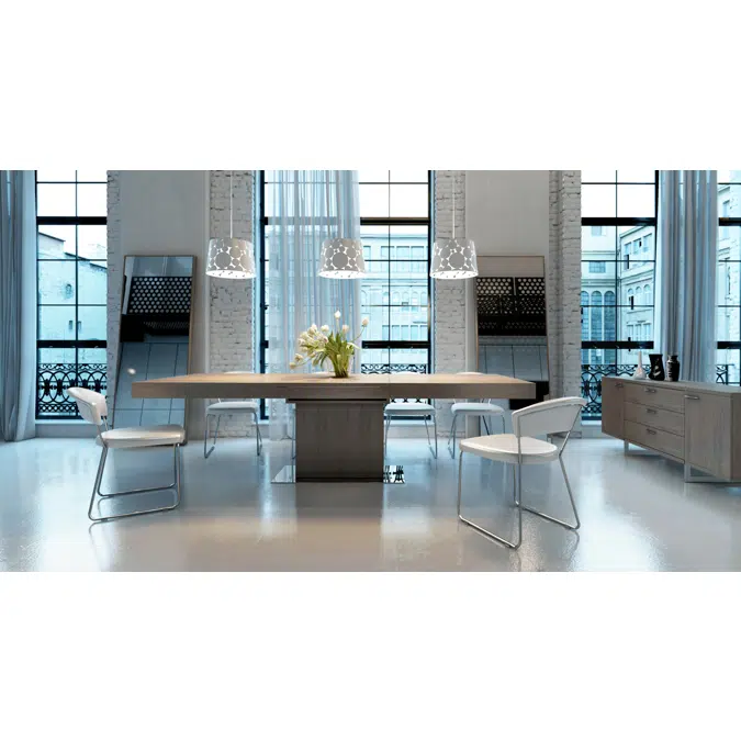 BIM objects - Free download! Rectangular Walnut wood dining table ...