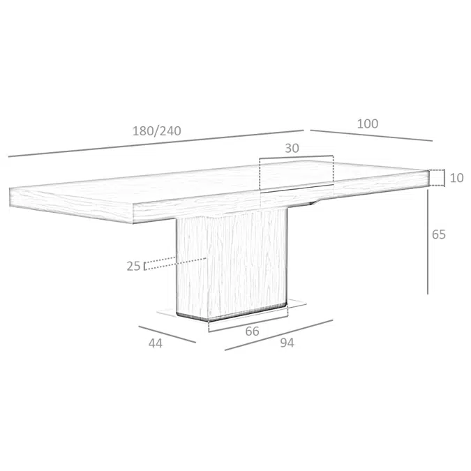 BIM objects - Free download! Rectangular Walnut wood dining table ...