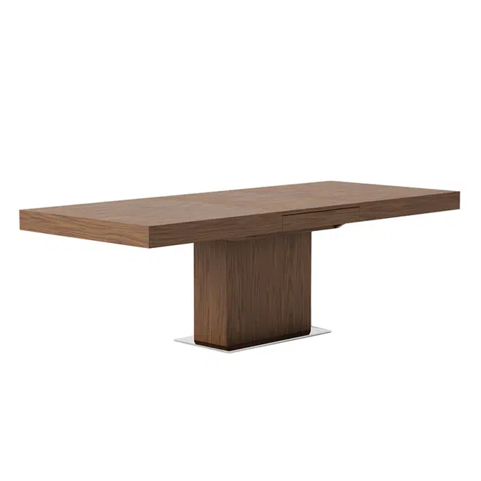 BIM object - ดาวน์โหลดฟรี! Rectangular Walnut wood dining table | BIMobject
