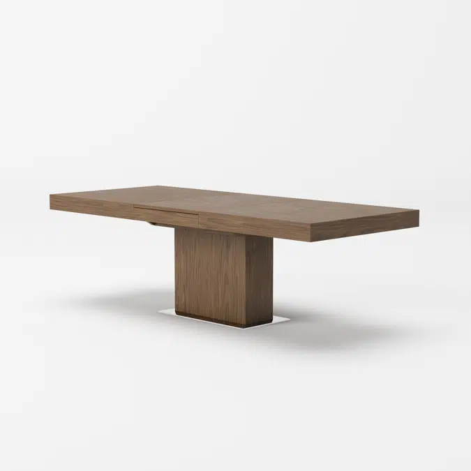 BIM objects - Free download! Rectangular Walnut wood dining table ...
