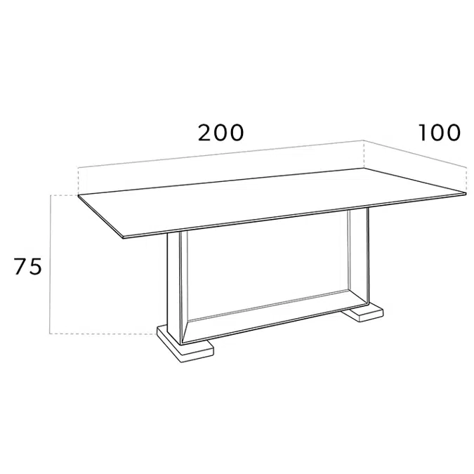 BIM objects - Free download! Dining table with Walnut wood base | BIMobject