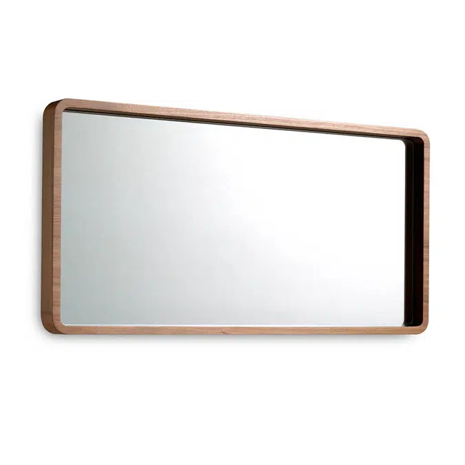 BIM objects - Free download! Walnut wood frame rectangular mirror ...