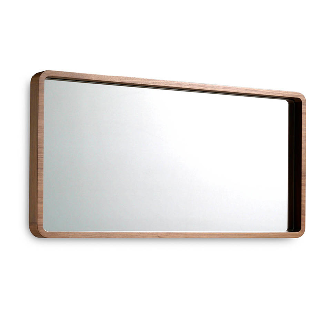 BIM objects - Free download! Walnut wood frame rectangular mirror ...