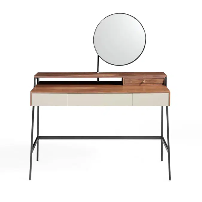 BIM objects - Free download! Dressing table with mirror in Walnut wood ...
