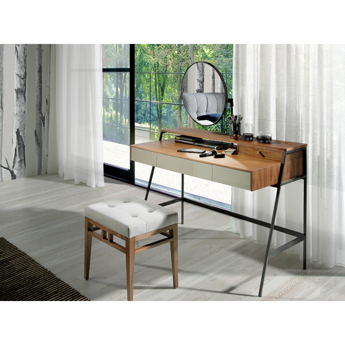 BIM objects - Free download! Dressing table with mirror in Walnut wood ...