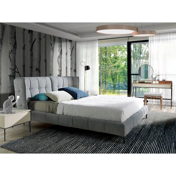 BIM objects - Free download! Dressing table with mirror in Walnut wood ...