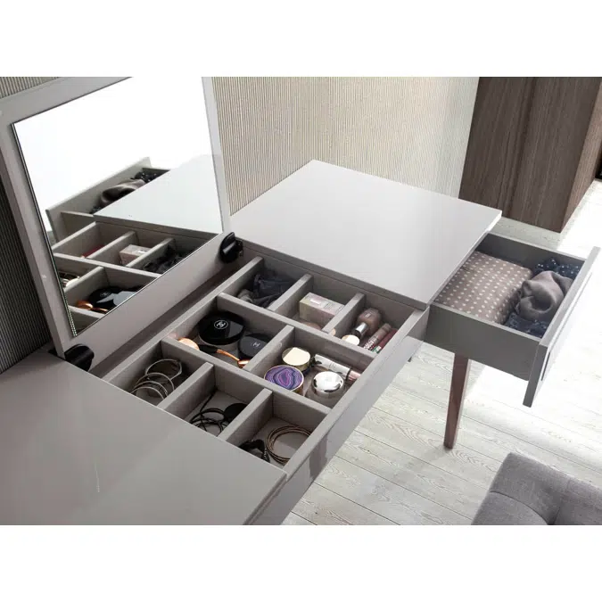 BIM objects - Free download! Foggy Wooden Dressing Table with Flip-Up ...