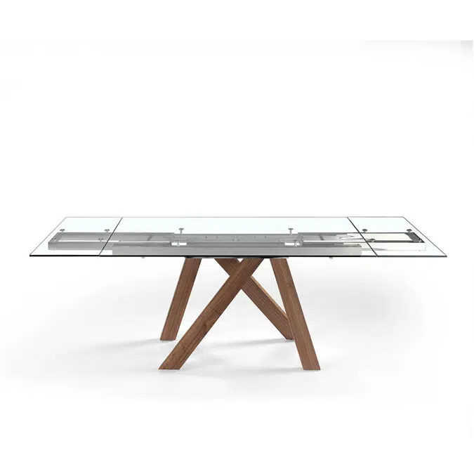BIM objects - Free download! Extendable dining table in tempered glass ...