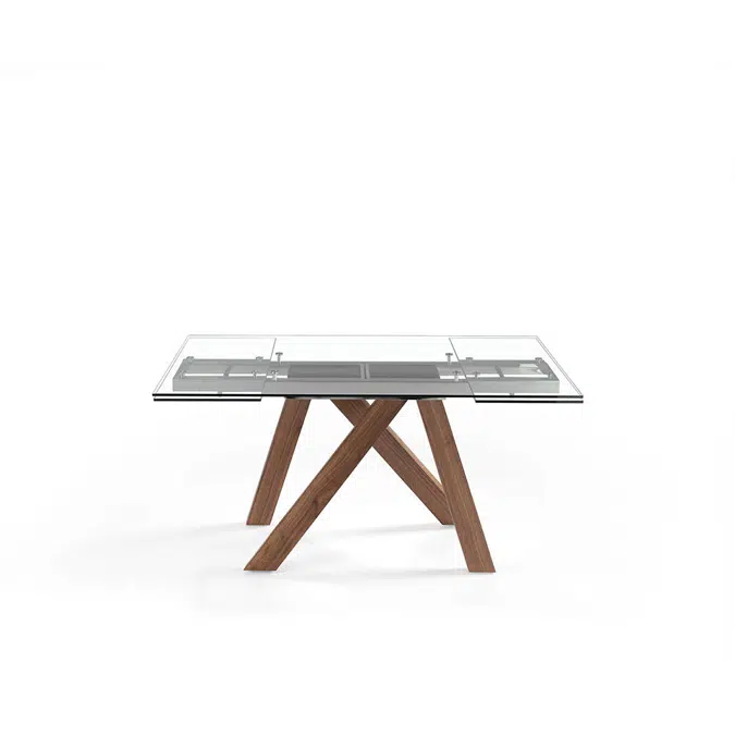 BIM objects - Free download! Extendable dining table in tempered glass ...