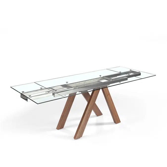 BIM objects - Free download! Extendable dining table in tempered glass ...