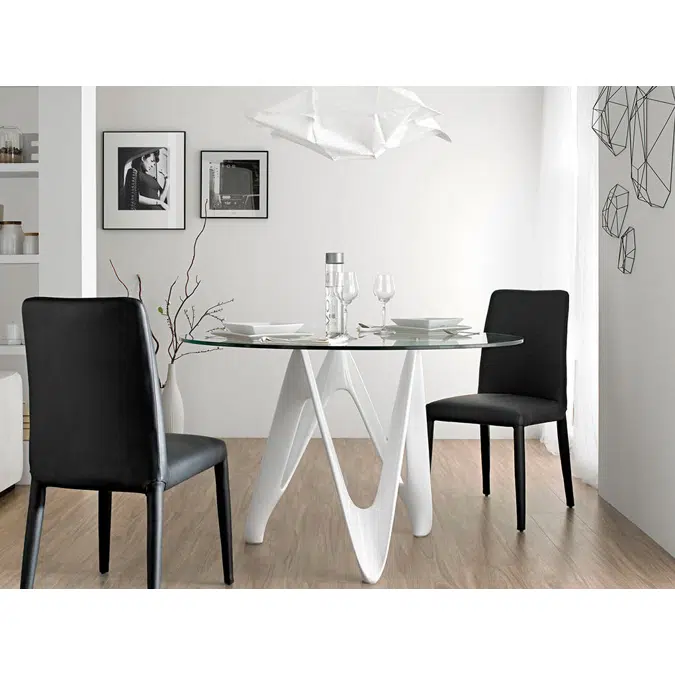 BIM objects - Free download! Dining table with fiberglass base | BIMobject