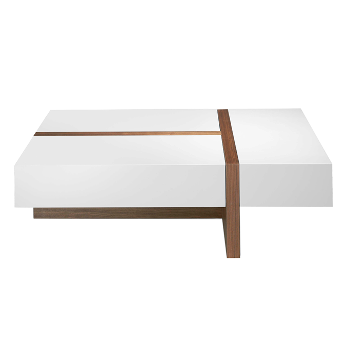 BIM objects - Free download! White wooden coffee table with drawers and ...