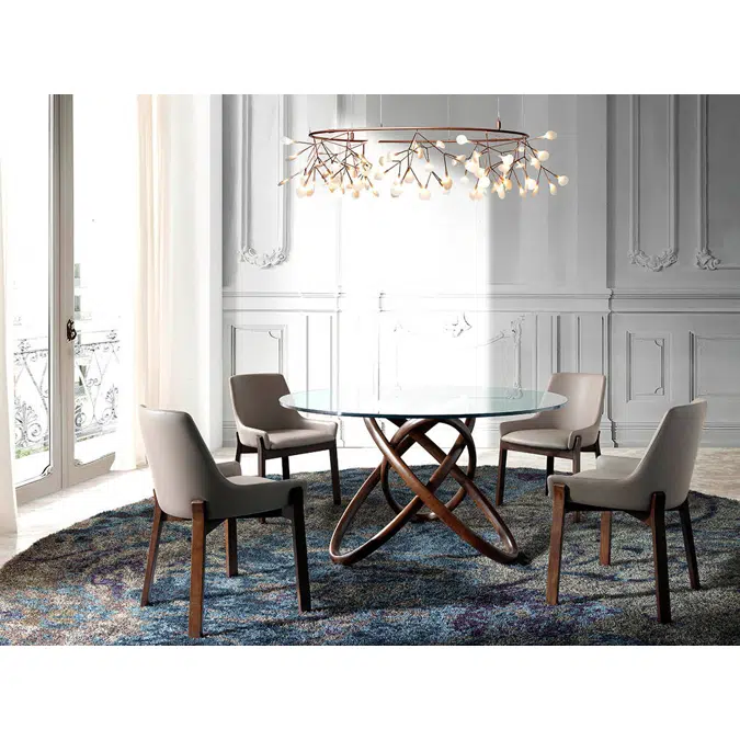 BIM objects - Free download! Dining table in tempered glass and solid ...