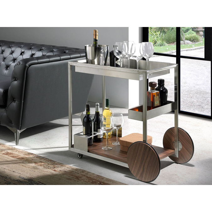 BIM nesneleri - Ücretsiz indirin! Minibar trolley in polished steel and ...