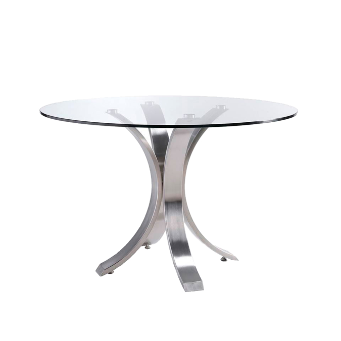BIM objects - Free download! Dining table with curved polished steel ...