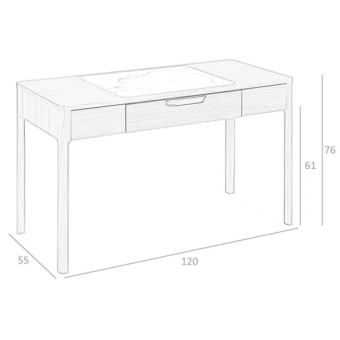 BIM objects - Free download! Walnut wood dressing table and marble ...