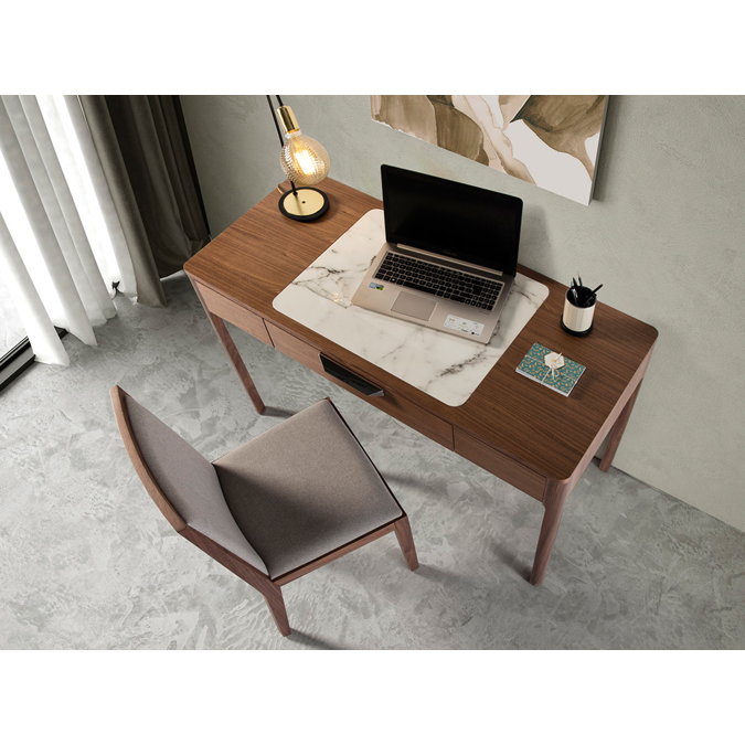 BIM objects - Free download! Walnut wood dressing table and marble ...