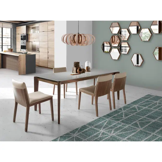 BIM objects - Free download! Walnut wood frame hexagonal mirror | BIMobject