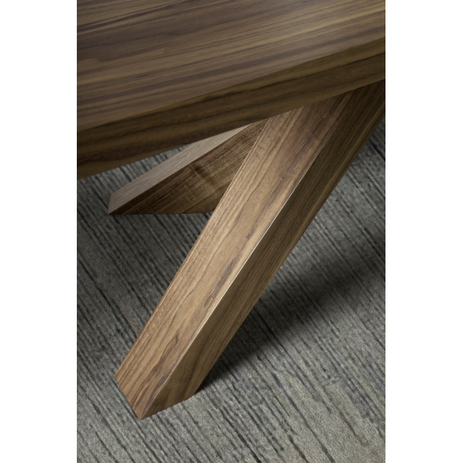 BIM objects - Free download! Rectangular solid wood dining table Walnut ...
