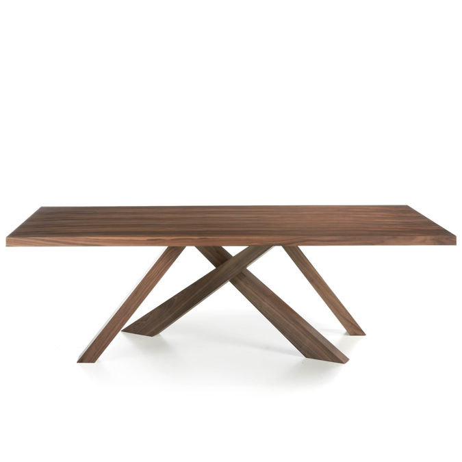 BIM objects - Free download! Rectangular solid wood dining table Walnut ...