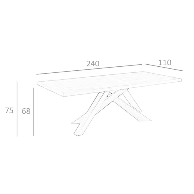 BIM objects - Free download! Rectangular solid wood dining table Walnut ...
