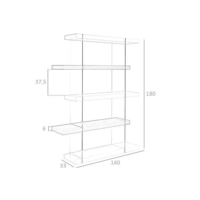 BIM objects - Free download! Tempered glass shelf with Walnut and Pearl ...