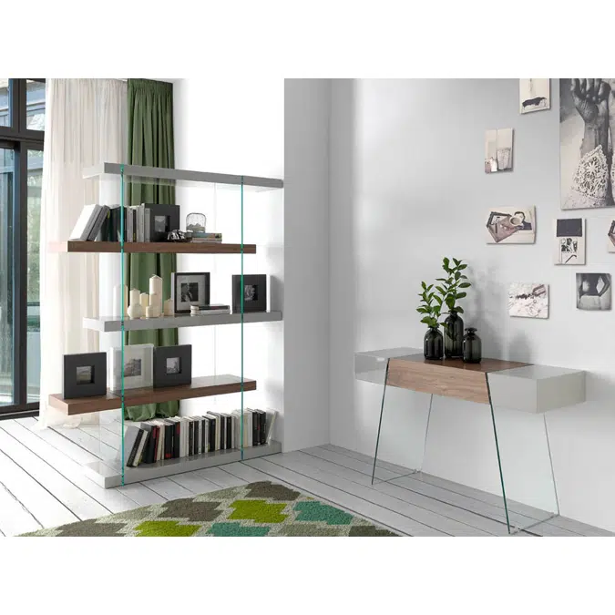 BIM objects - Free download! Tempered glass shelf with Walnut and Pearl ...
