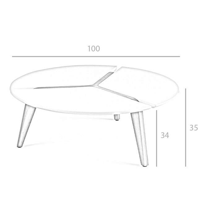 BIM objects - Free download! Round center table in cream wood and ...