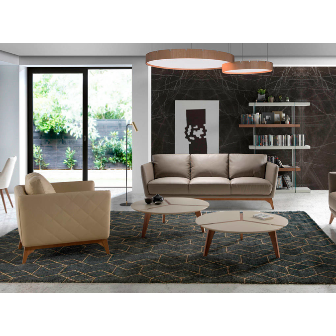 BIM objects - Free download! Round center table in cream wood and ...