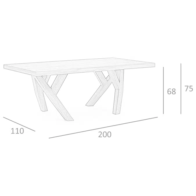 Objetos BIM - ¡Descarga gratis! Mesa comedor rectangular de madera ...