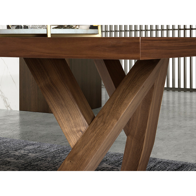 Objetos BIM - ¡Descarga gratis! Mesa comedor rectangular de madera ...