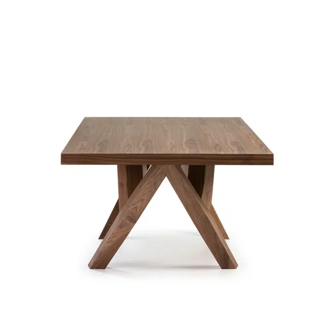 BIM objects - Free download! Rectangular solid wood dining table Walnut ...