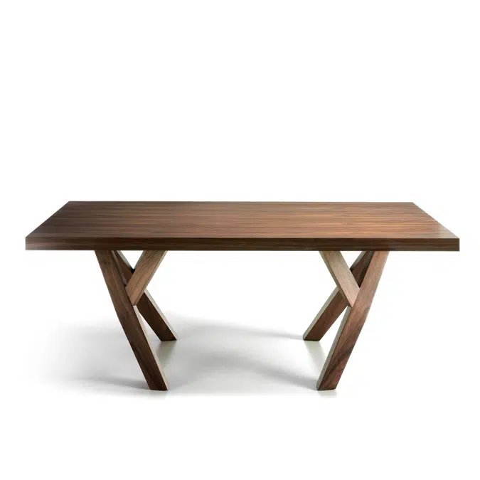 BIM objects - Free download! Rectangular solid wood dining table Walnut ...