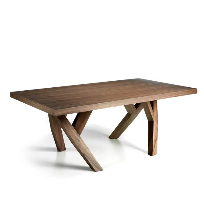 Objetos BIM - ¡Descarga gratis! Mesa comedor rectangular de madera maciza Nogal | BIMobject