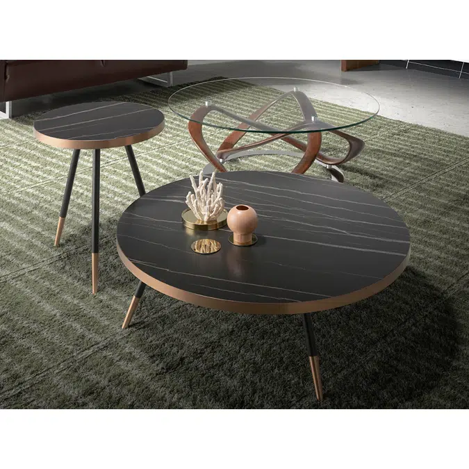 BIM objects - Free download! Round coffee table in tempered glass and ...