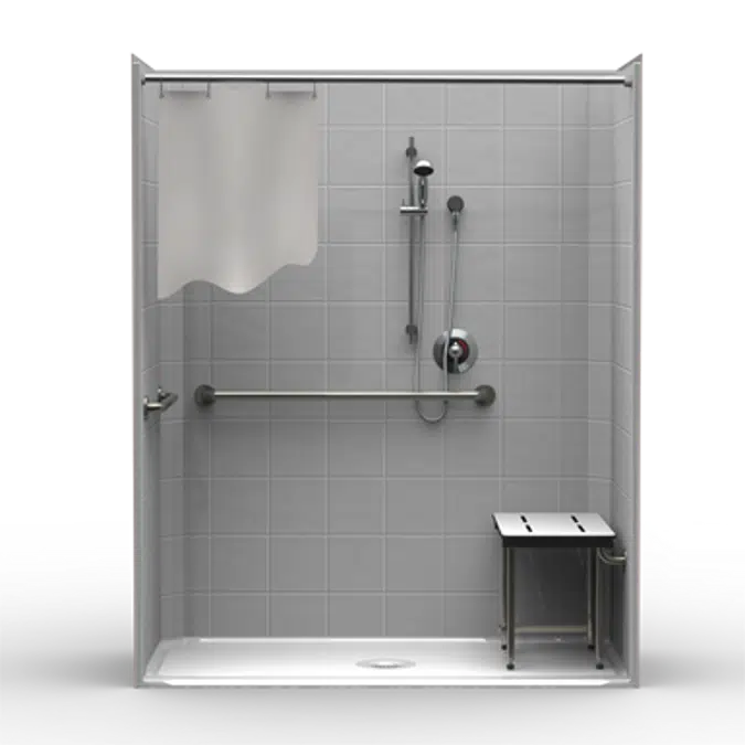 BIM objects - Free download! Single-Piece 63″ x 33″ x 77 3/4″ Shower ...