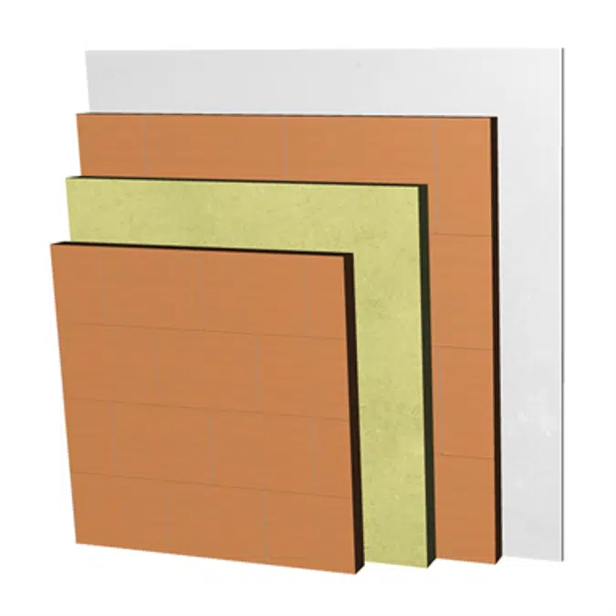 BIM objects - Free download! ME04-bgf-bgf Double skin clay brick party ...