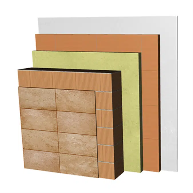 BIM objects - Free download! FC16-B3-bgf Double skin clay block façade ...