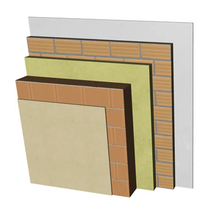 BIM objects - Free download! FC05-B2-b Double skin clay block façade ...
