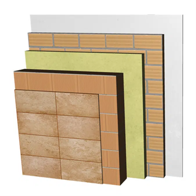 BIM objects - Free download! FC26-B2-b Double skin clay block façade ...