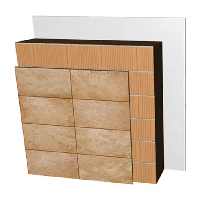 BIM objects - Free download! FC28-B4 Single skin clay block façade with ...